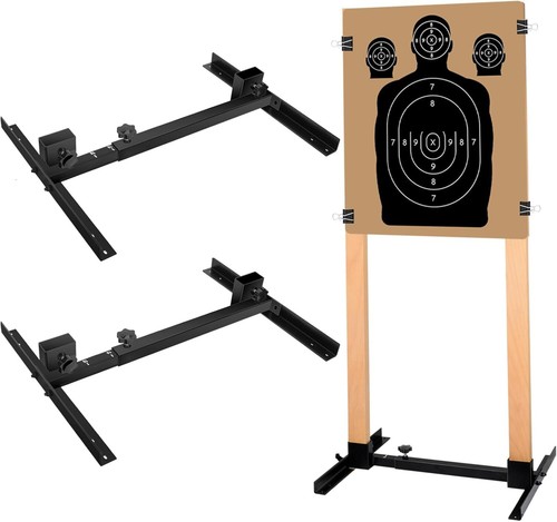 2Pack Metal Shooting Target Stand Base,Adjustable Paper Target Holder ...