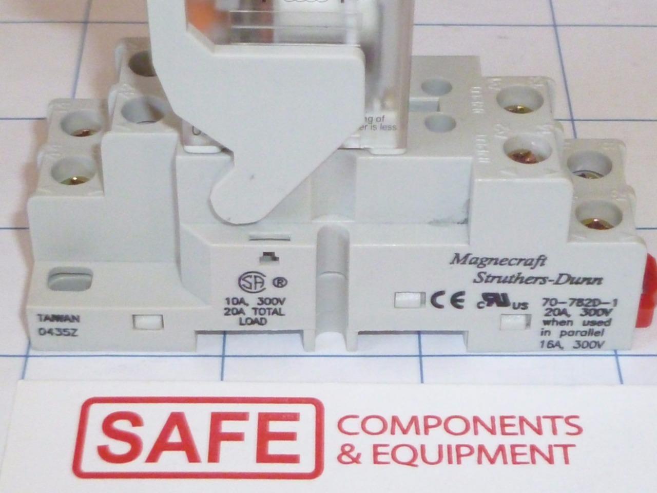 Magnecraft 70-782D-1 Relay Socket w/ Clip DIN-Rail w/ 782XBXC-24A Relay ...
