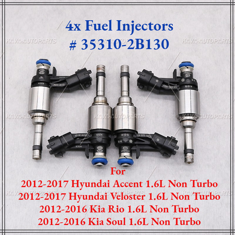 4Pcs Fuel injectors 35310-2B130 For 2012-2017 Hyundai Veloster 1.6L Non ...