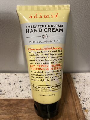 Adamia Therapeutic Repair Hand Cream, with Macadamia Oil, 3 Oz, New | eBay