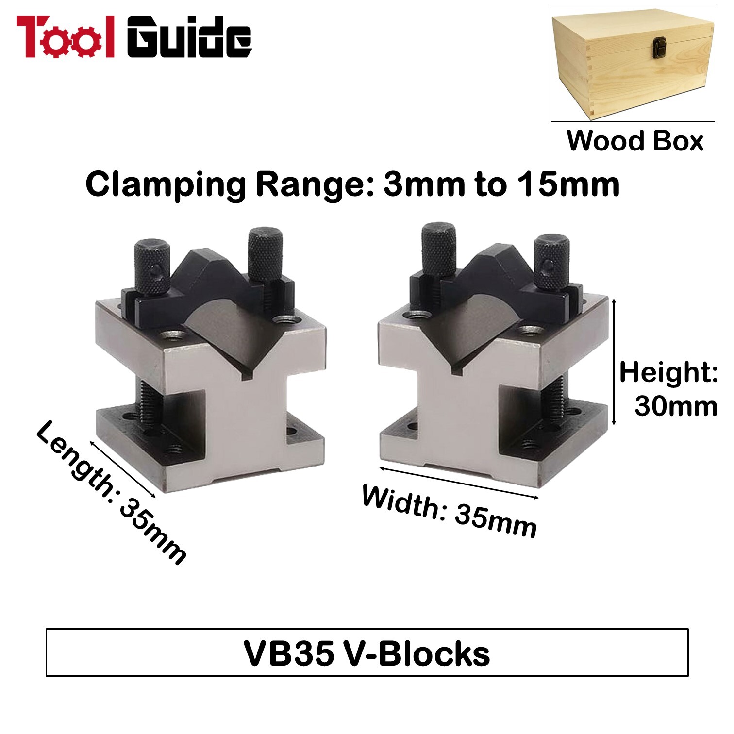 2pc Precision V-Block Pair Milling Set 35x35x30, 60x60x50, 2 Vee ...