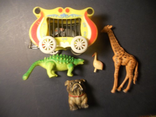 70s Vintage TOY ANIMALS dinosaur Bulldog Circus Car Giraffe Classic ...