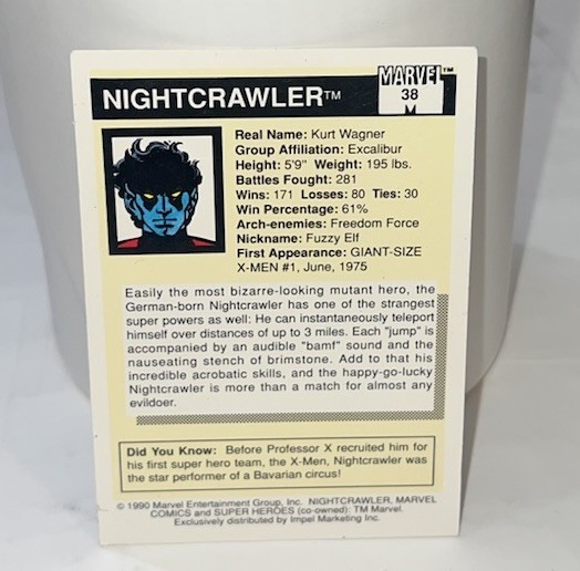 1990 Marvel Universe Superheroes Nightcrawler Trading Card #38 NM | eBay