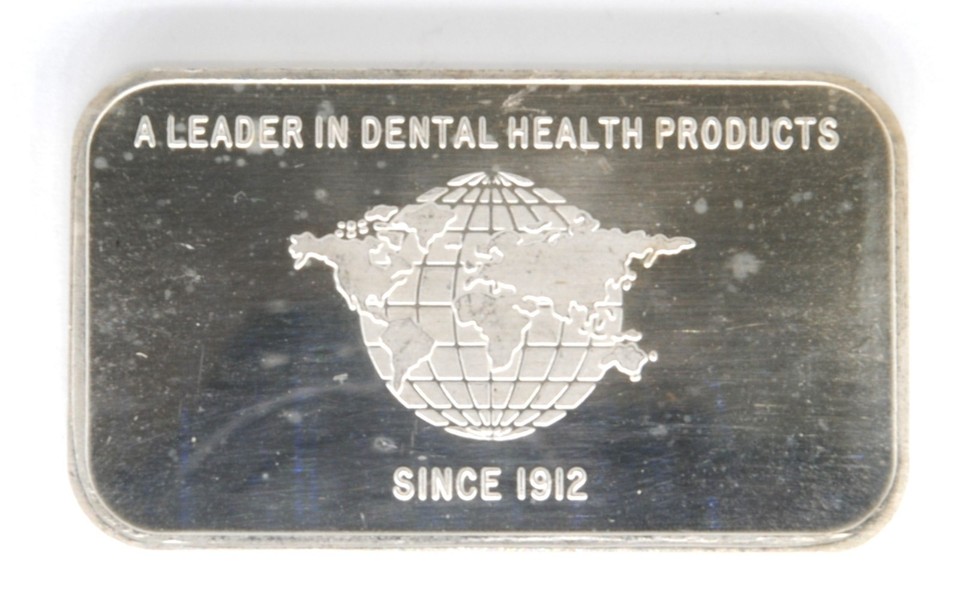 Jelenko Dental Health Products 1 Troy Ounce .999 Fine Silver Art Bar ...