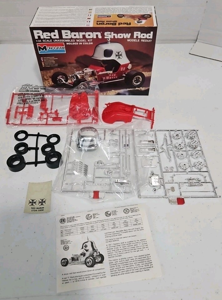 Vintage Model Monogram 1985 #2704 Red Baron Show Rod Opened Box | eBay