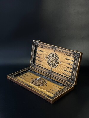 Wood Backgammon Marine Theme Backgammon Board Family Game Size 18,1*9 ...