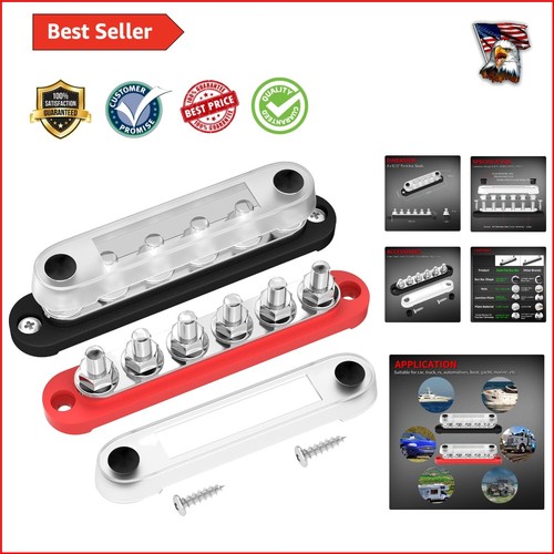 12V Power Distribution Block - 6 Position Bus Bar with Stainless Steel ...