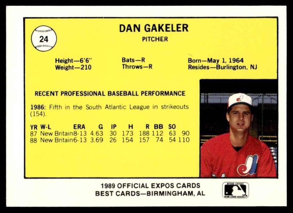 1989 Best Jacksonville Expos Dan Gakeler Jacksonville Expos #24 | eBay