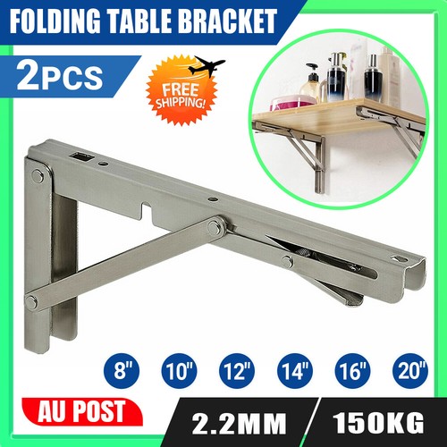10-20" Stainless Steel Folding Table Bracket Shelf Bench 150kg Load ...