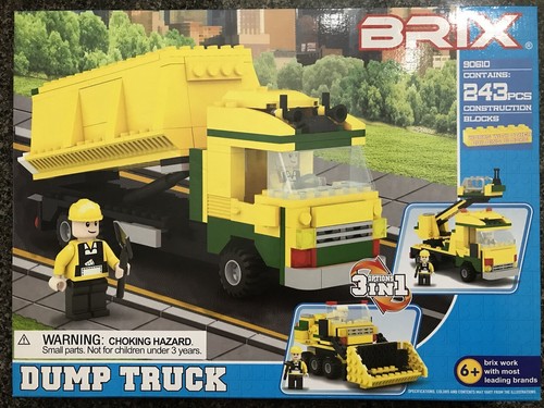 BRIX TOY CONSTRUCTION PIECES DUMP TRUCK 243 PCS ITEM 90610 NEW IN BOX ...
