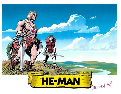 MASTERS OF THE UNIVERSE He-Man Print Signed Errol McCarthy 8-1/2" X 11 ...