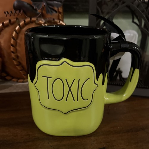 Rae Dunn Toxic Halloween mug, Green w/ Black Dripping, Glossy, | eBay