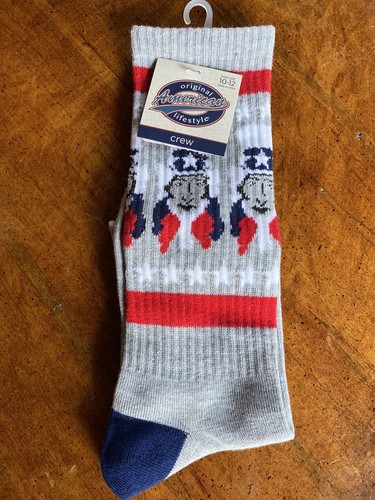 Original American Lifestyle Crew Sock Uncle Sam Stars & Stripes Gray | eBay