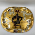 Frank Neal (1915-1955) Hand-Painted Gold Ground Serving Tray Spartan ...