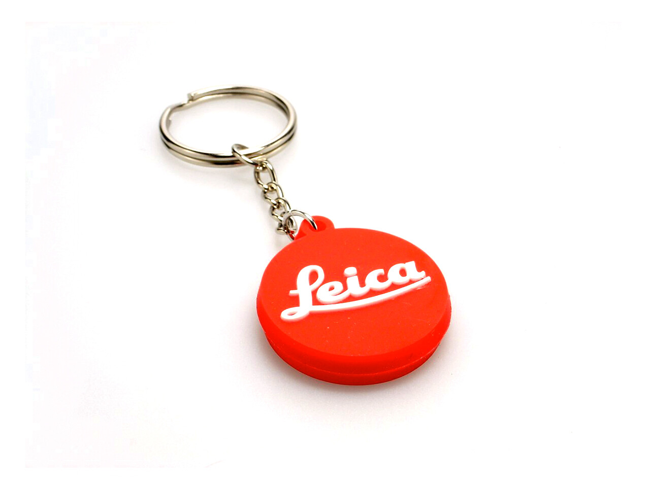 Genuine Leica Accessory Red Dot Logo Rubber Keychain with White Leica ...