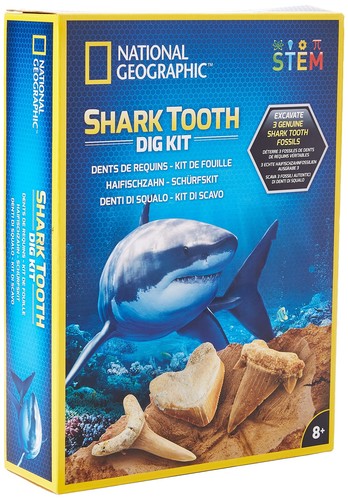 National Geographic Shark Tooth Dig Kit - Fascinating Excavation Kits ...