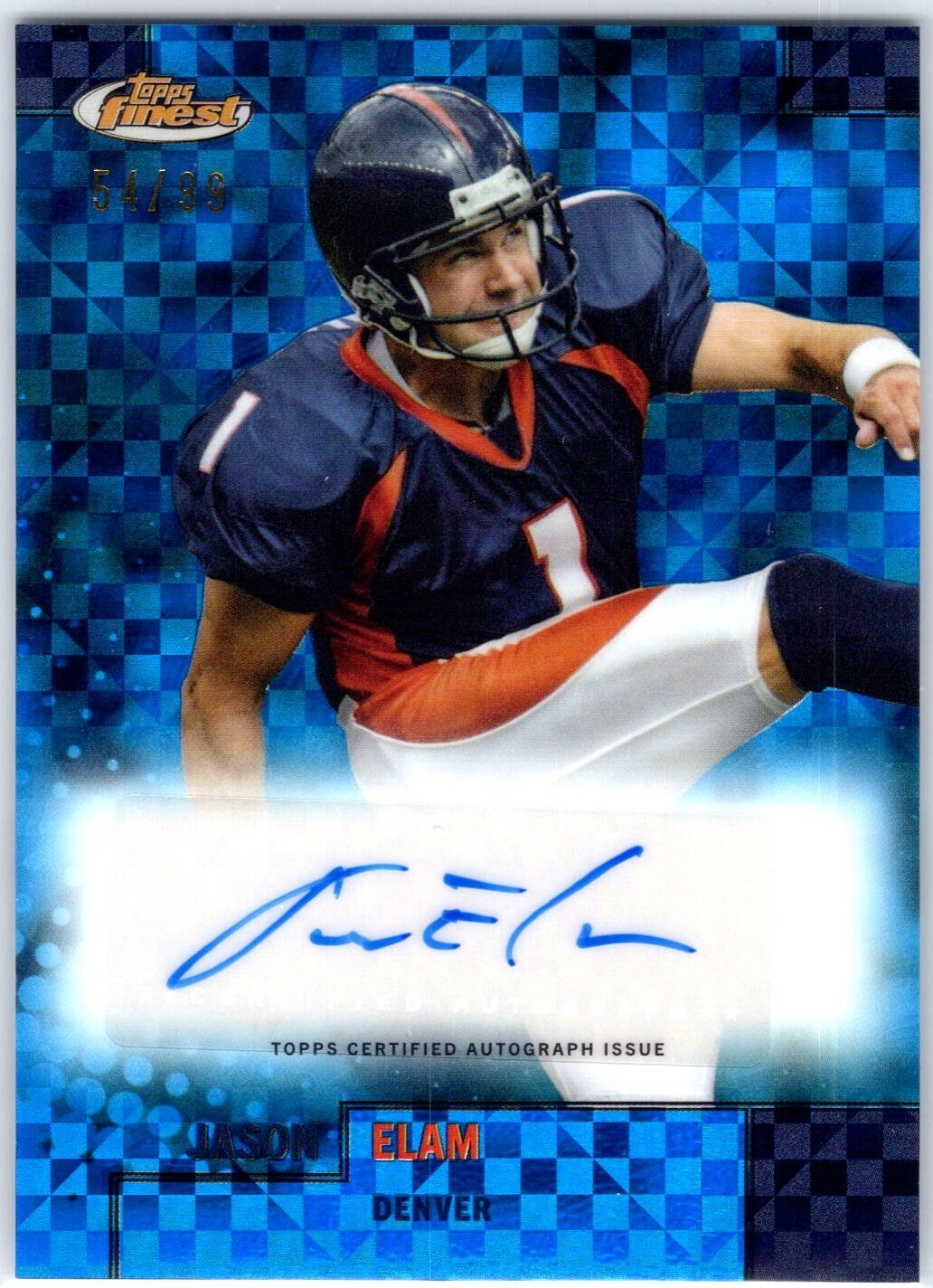 2024 Topps Finest - Flashback Autographs Jason Elam #FBA-JEL Blue ...