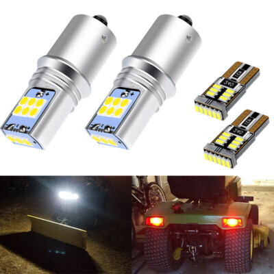 Front & Rear Blinding LED light bulbs for Deere 425 445 455 headlights ...