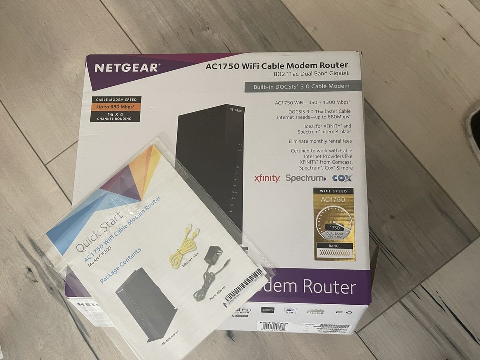 NETGEAR Cable Modem WiFi Router Combo C6300 | eBay