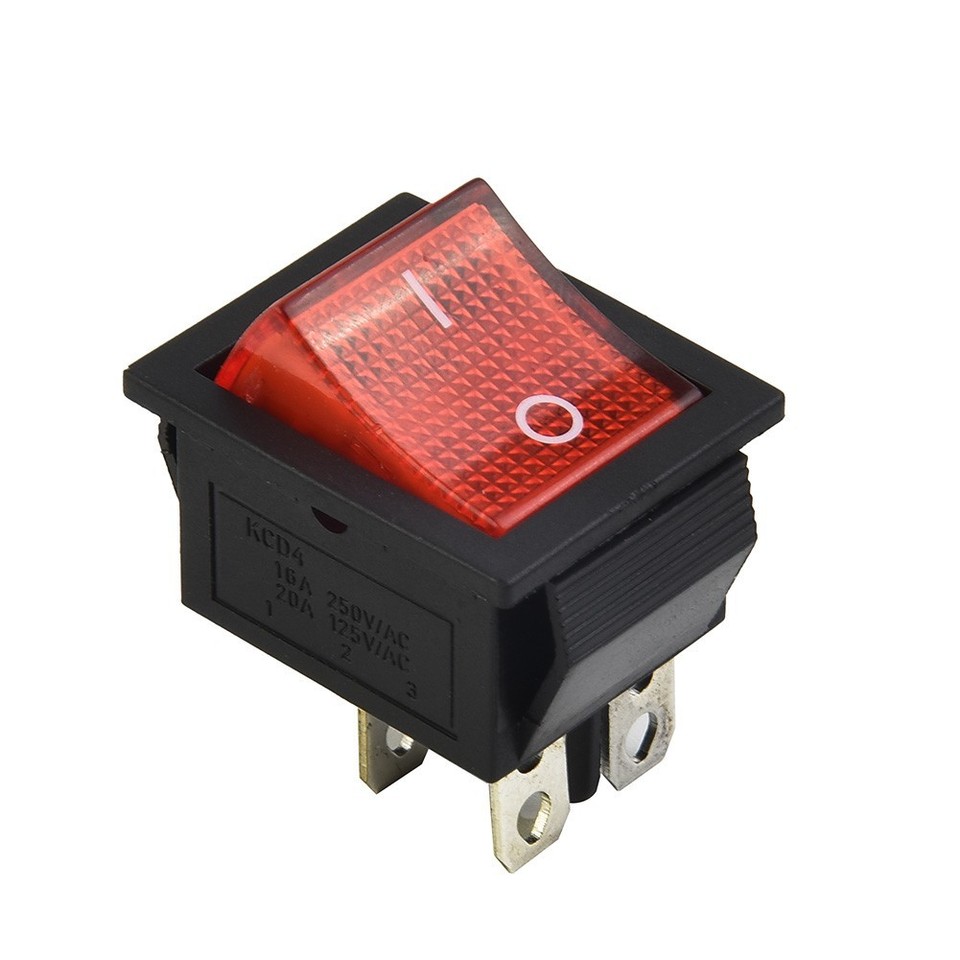 10* 4 Pin DPST ON/OFF Rocker LED Light Switch KCD4 15A/250V 20A/125V AC ...