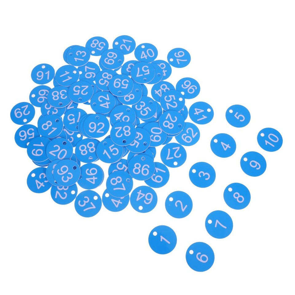 100Pcs Round Number Tags, 1-100 Plastic ID Number Marking ...