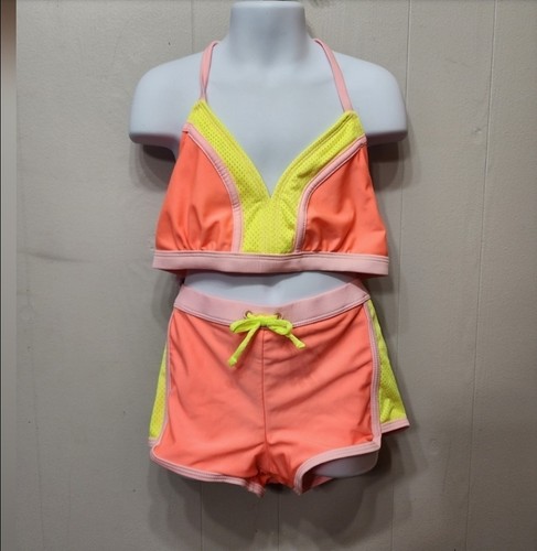 NWT Xhilaration Bikini Swimsuit Large Tankini Orange Yellow Beach Swim ...