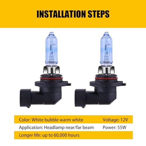 2 PCS 9005 Car Halogen Lights, 12V 100W Fog Light, Super 2 PCS #9005 ...