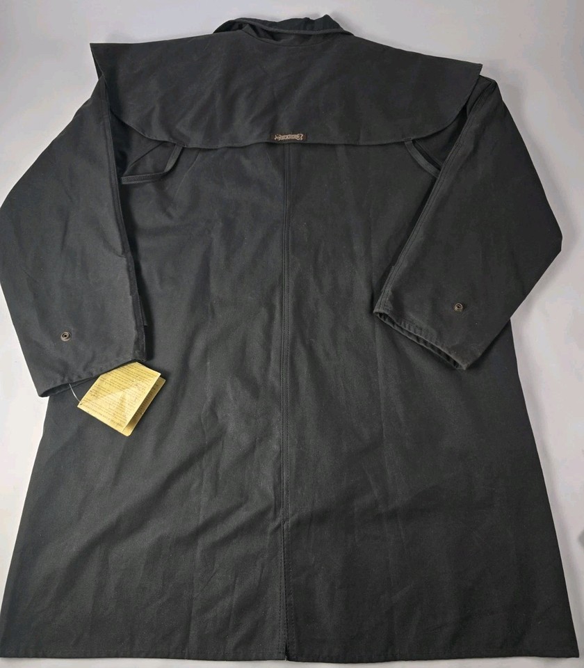 NWT Driza-Bone Short Coat Duster Australian Outback Waxed Canvas Black ...