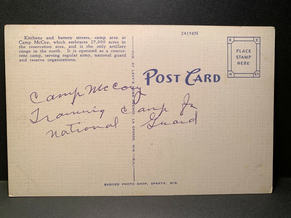 Postcard Sparta WI - Camp McCoy Tent City US Army Artillery Range | eBay