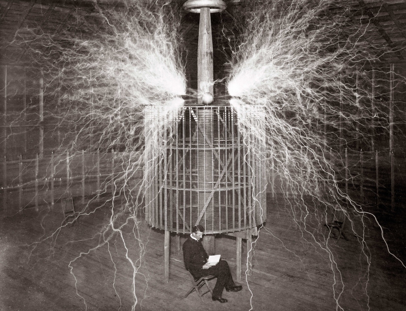 NIKOLA TESLA LAB GLOSSY POSTER PICTURE PHOTO PRINT death ray light bulb ...