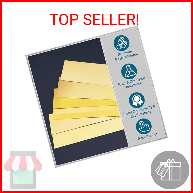 12 Pieces Brass Strip, Brass Shim Stock Assortment, 1" Width x 6 ...