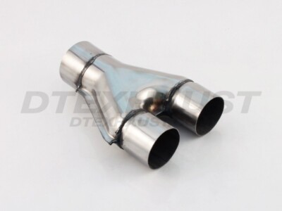 Y PIPE POLISHED STAINLESS STEEL 3" ID / DUAL 3" OD 10" OVERALL LENGTH ...