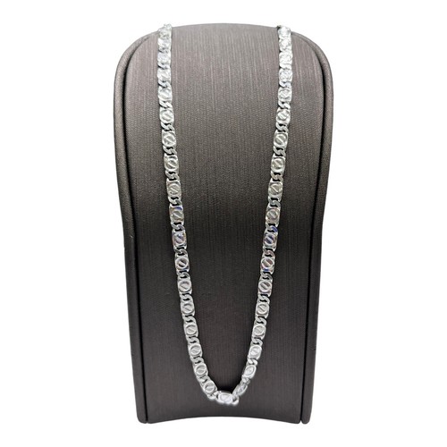 18ct 18K White Gold Italian Birdseye Link Chain Necklace 20.61 Grams 50 ...