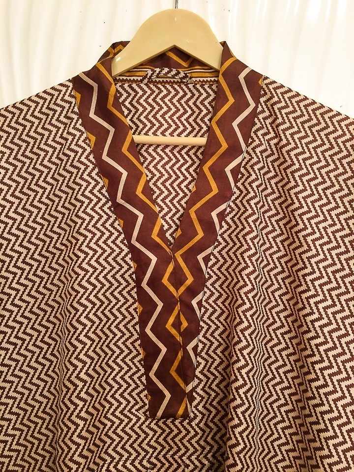 Pure Silk Kaftan Beige & Brown Robe Dress Long Woman Gown Maxi Tunic ...