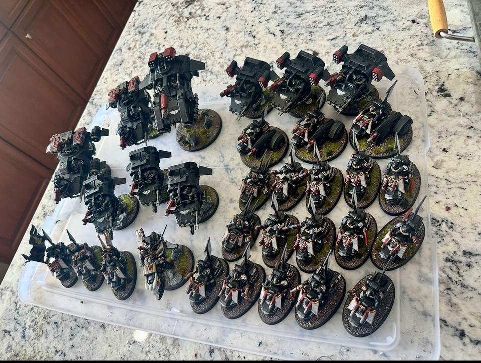 Warhammer 40k Space Marines - Painted Dark Angels Ravenwing Army | eBay UK