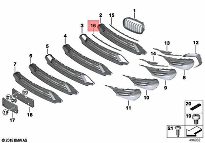 Genuine BMW F45 F46 216d 216i 218d 218dX 218i Trim Strip Center ...
