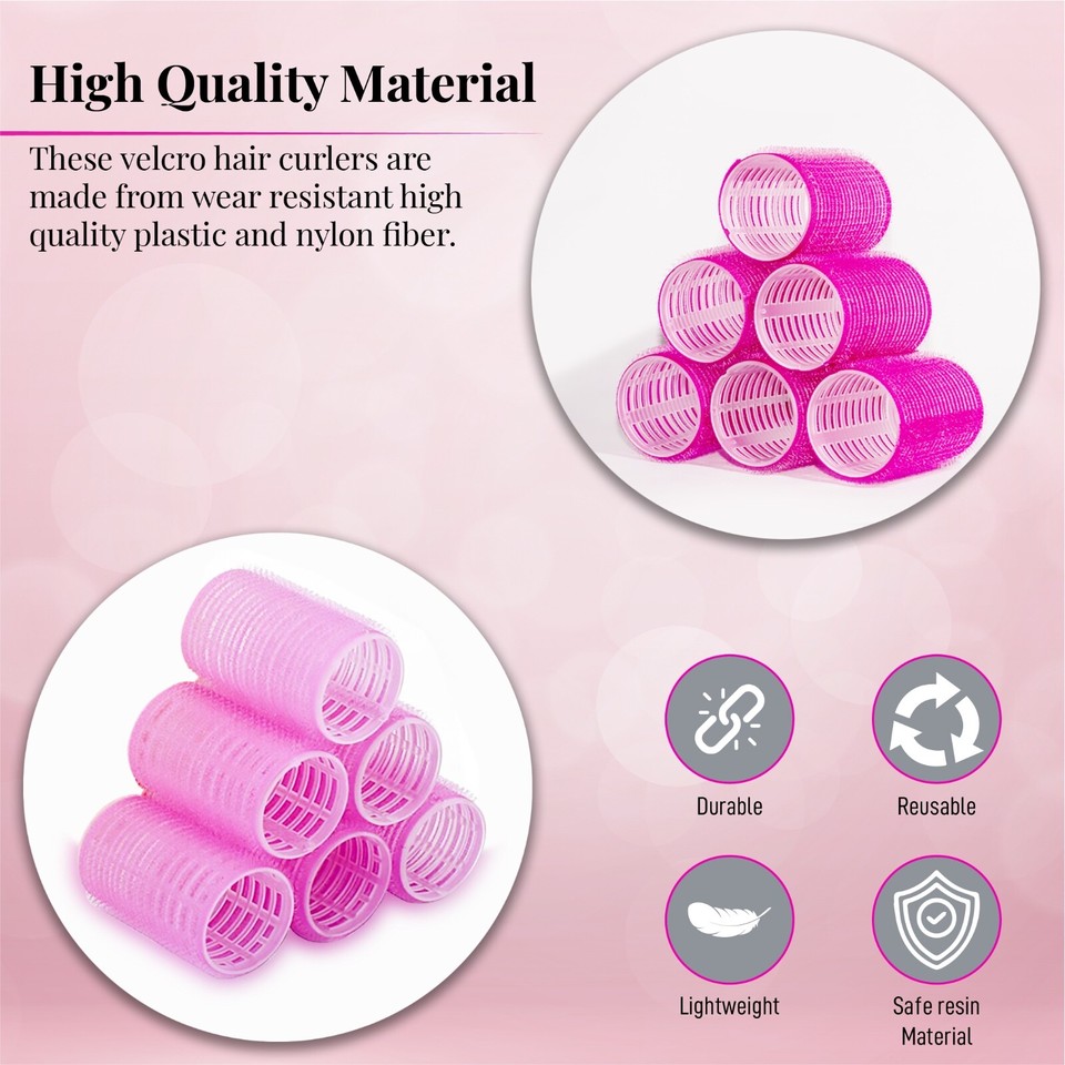 Hair Rollers Set 33PC M, L, XL, duckbill clips, 2 combs, and a French ...