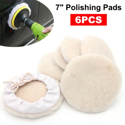 6pcs 180mm Auto Car Wool Buffing Wheel Pads Buffer Polishing Polisher ...