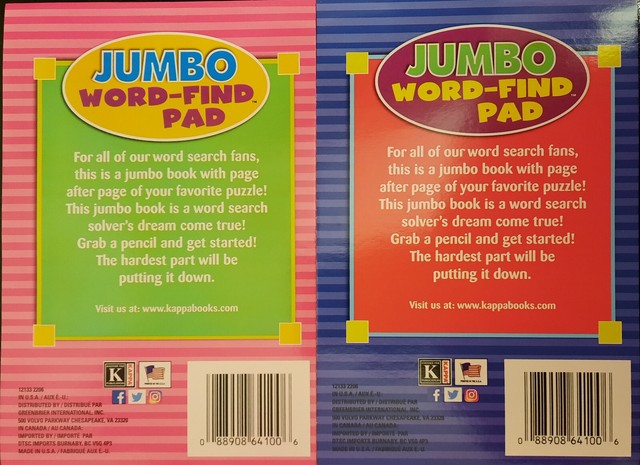 2 Jumbo Word-find Pad Vol 63 & Volume 64 Kappa Word Search for sale ...