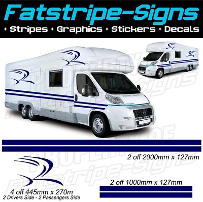 MOTORHOME VINYL STRIPES GRAPHICS STICKERS DECALS CAMPER VAN RV CARAVAN ...