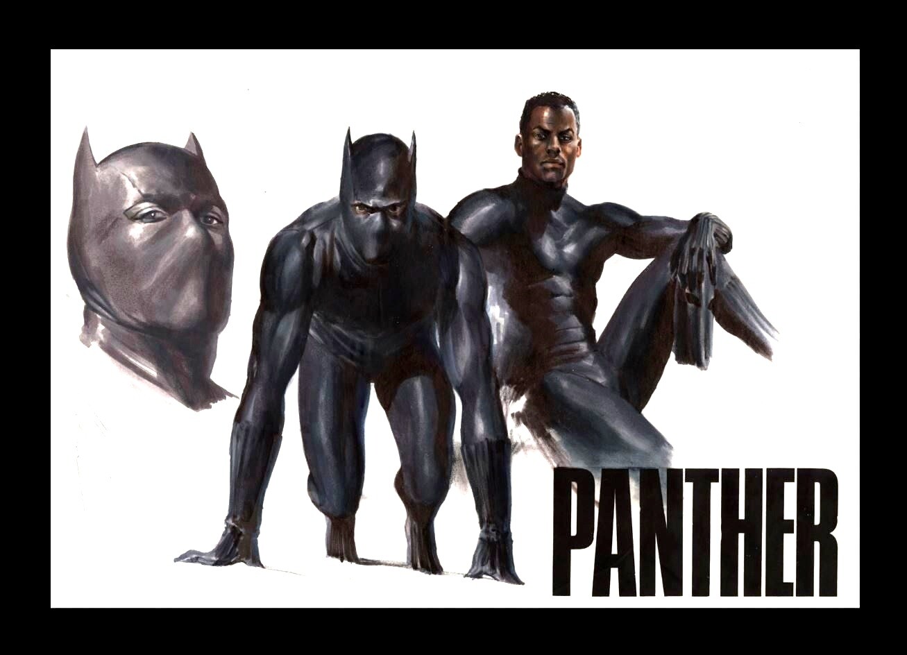 Black Panther Alex Ross Character Model Marvel Matted Lithograph Fine ...