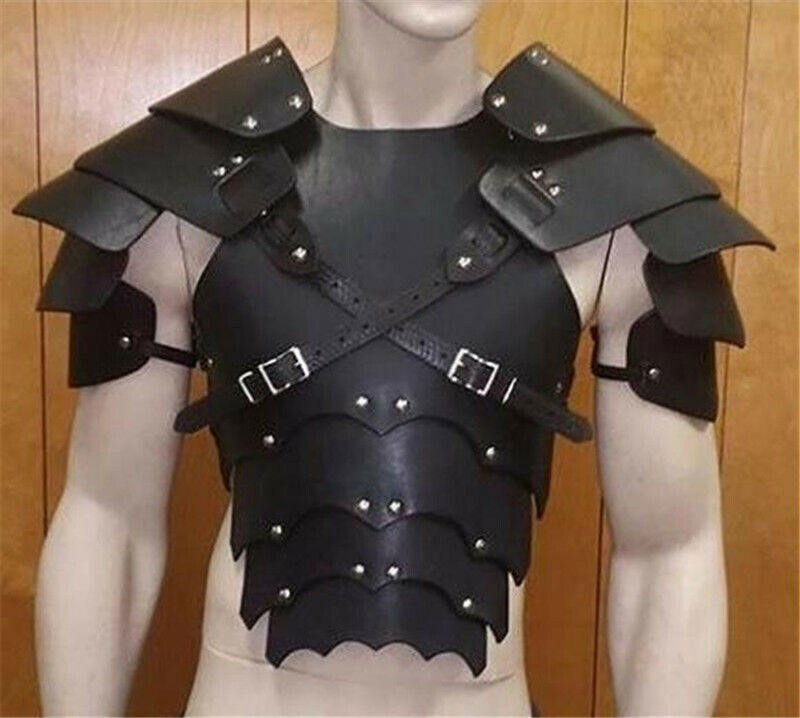Medieval PU Rivet Leather Armor Vest European Knight Cosplay Costume ...
