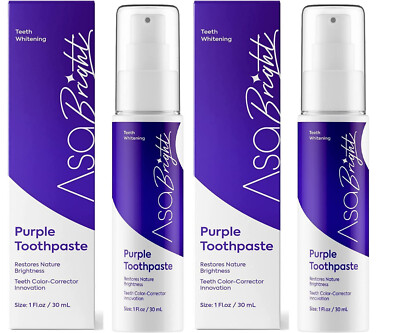 2 Purple Toothpaste Teeth Whitening Whitener Gentle on Teeth Enamel ...
