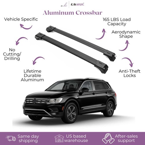 ERKUL Roof Rack Cross Bar Fit Volkswagen Tiguan 2018-24 Fits Raised ...