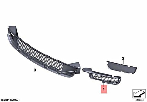 Genuine BMW F06 F12 F13 Cabrio Front Bumper M Grille Right OEM ...