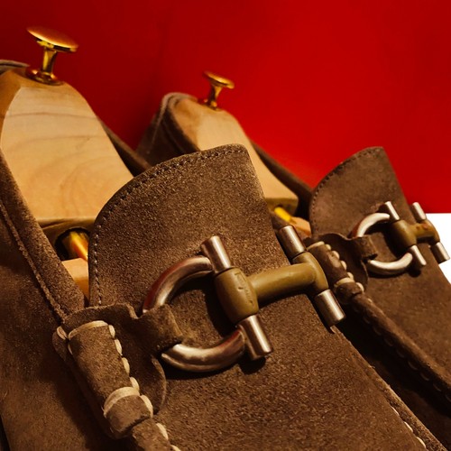 $849.00!!FERRAGAMO LUXURY MEN LIGHT RUSTY BROWN SUEDE LOAFERS SHOES US ...