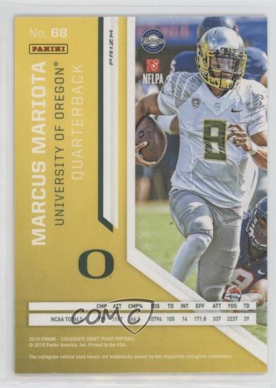 2016 Panini Prizm Collegiate Draft Picks Red Prizm Marcus Mariota #68 ...
