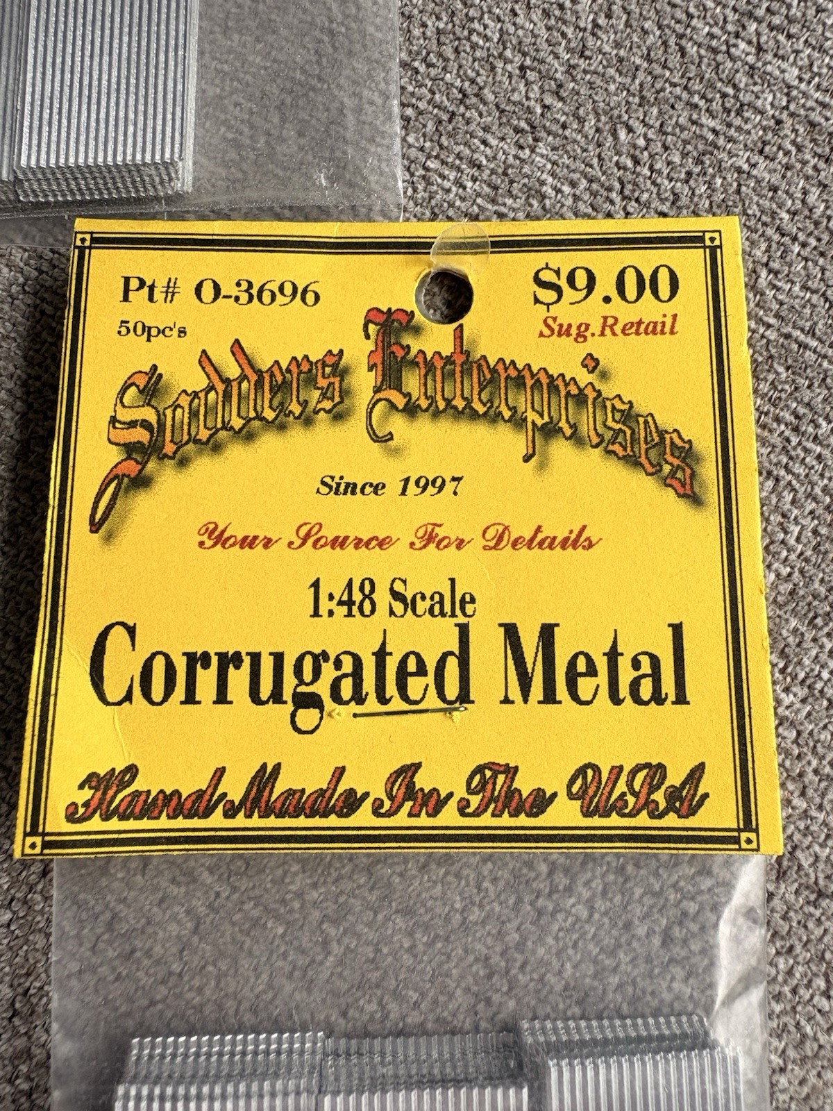 3 Packs Of O Scale 1:48 Sodders Enterprises Part #0-3696 Corrugated ...