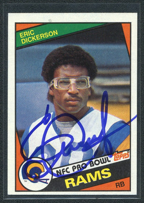 Eric Dickerson 1984 Topps Signed Rookie Card RC Auto Los Angeles Rams ...