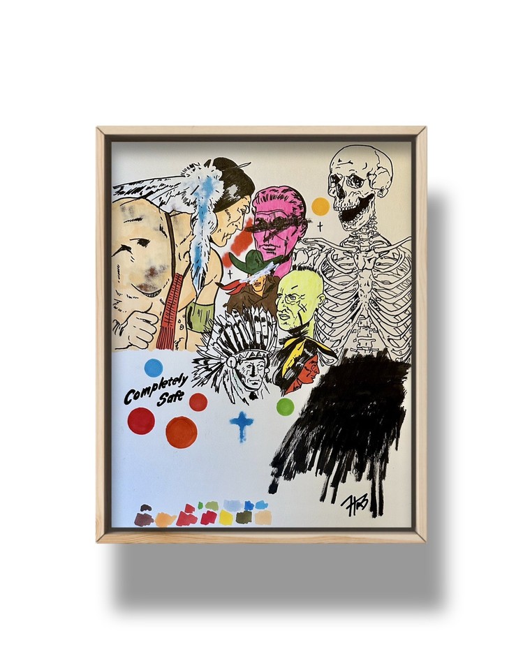 FTM3 Neo Expressionist Pop Art Mixed Media Collage Drawing on Paper ...